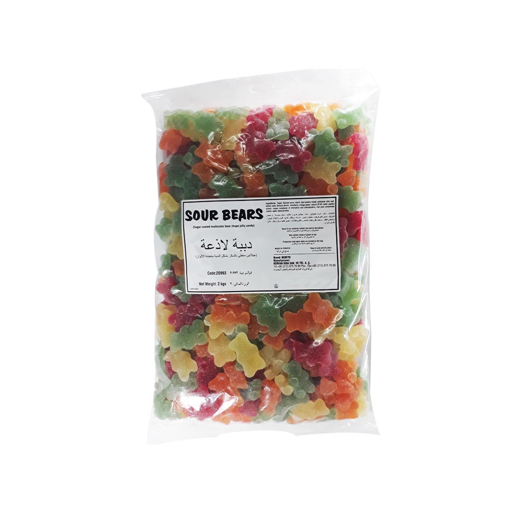 Sour Gummy Bears Bag of 2kg | Snack Circus INC
