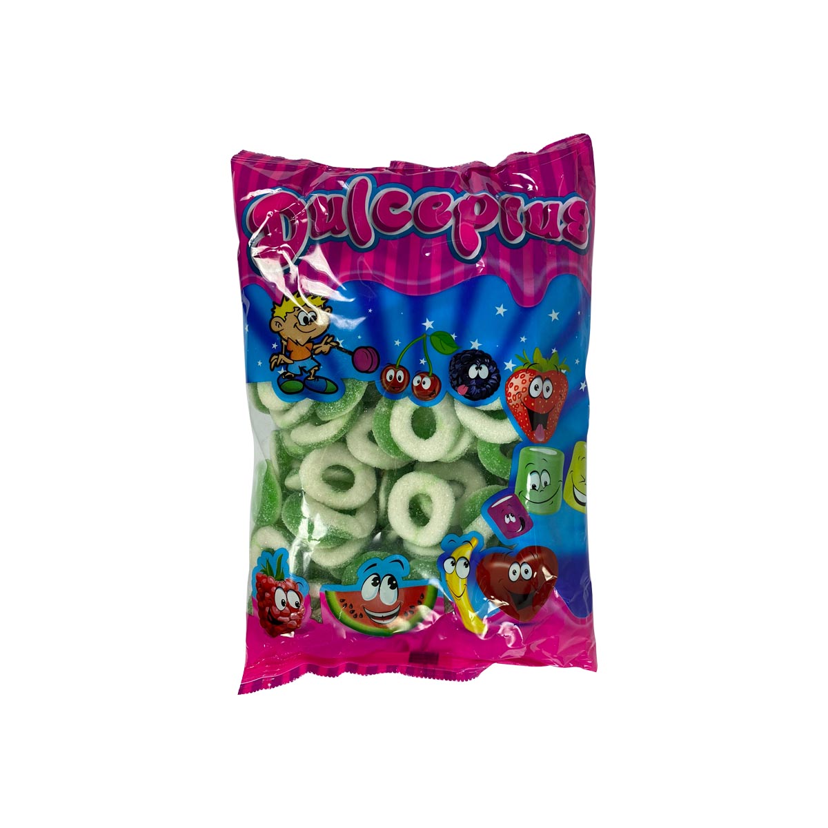 Sour Apple Rings Gum Candy Bag of 1kg | Snack Circus INC