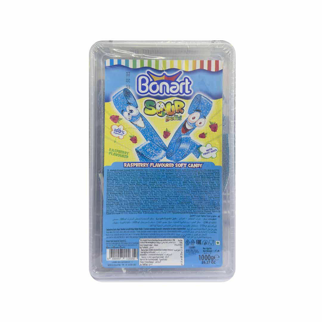 BONART Sour Belts Blue Raspberry 1kg | Snack Circus INC