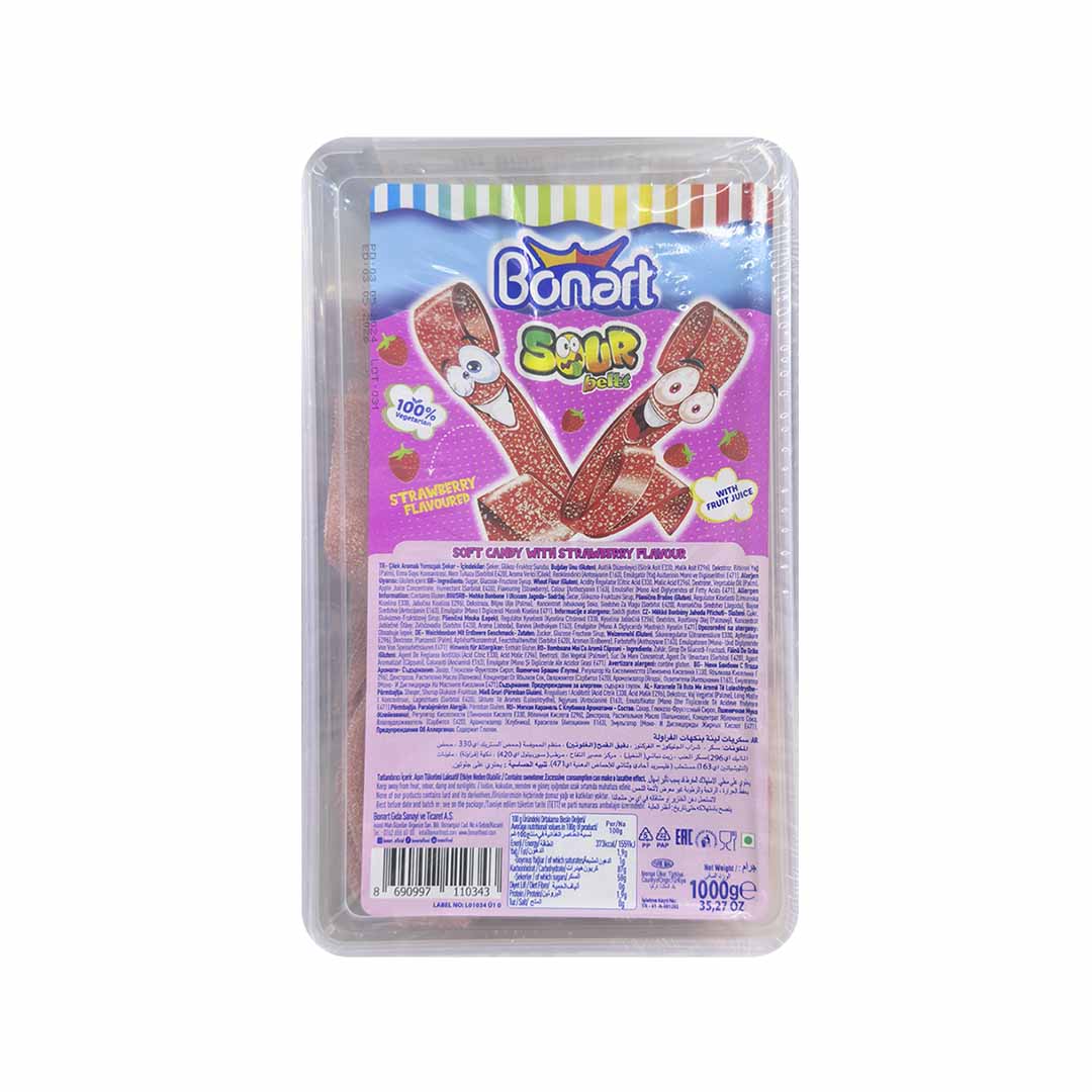 BONART Sour Belts Strawberry 1kg | Snack Circus INC
