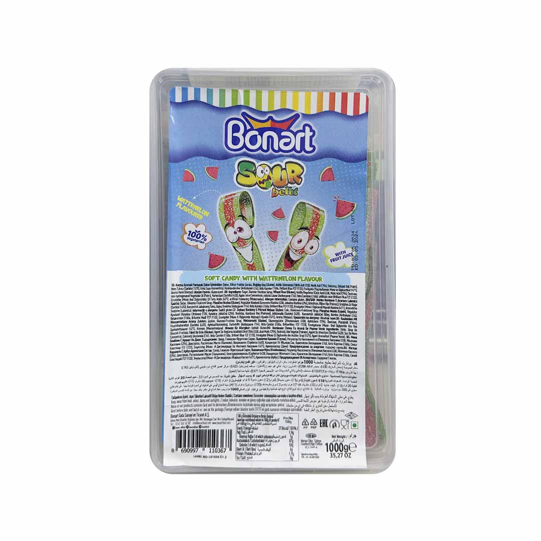 BONART Sour Belts Watermelon 1kg | Snack Circus INC