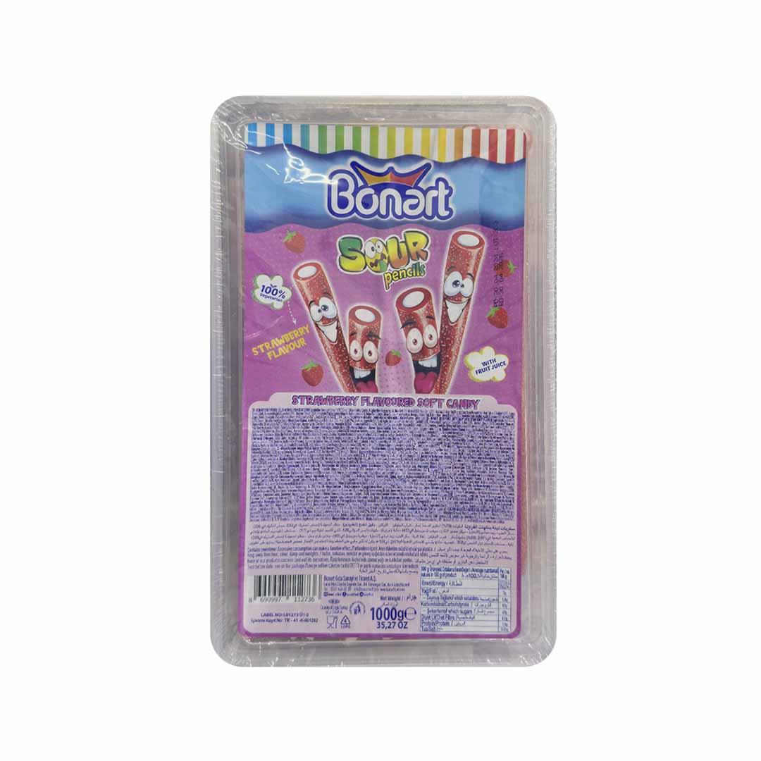 BONART Sour Pencils Strawberry 1kg | Snack Circus INC