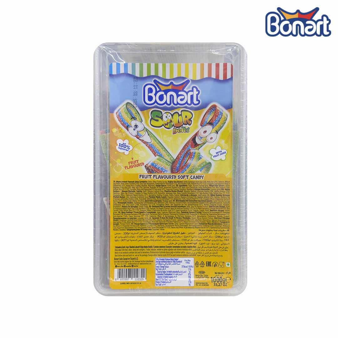 BONART Sour Belts Rainbow 1kg | Snack Circus INC